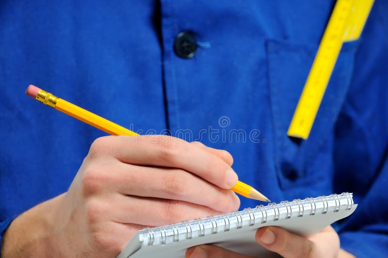 Worker Taking Notes Close-up Stock Image - Image of finger, document ...