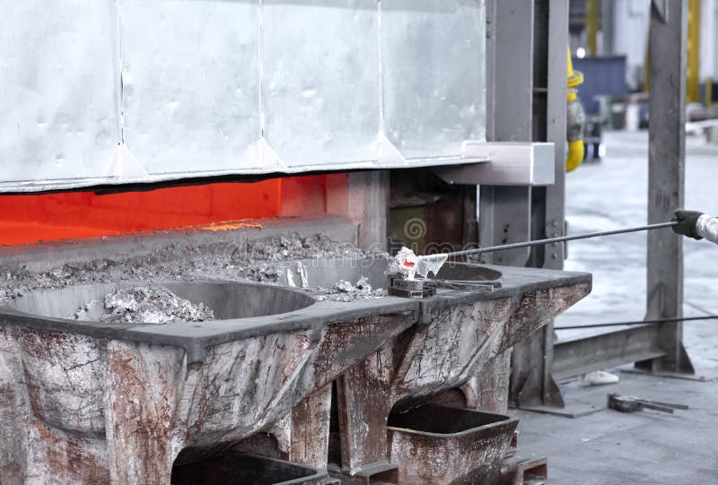 Sampling Aluminum Melted before Casting Stock Photo - Image of mill ...