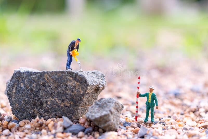Worker Team Working on the Rock , Team Work Concept Stock Photo - Image ...