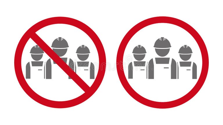 Worker Teamwork Group Forbidden Sign Stock Vector - Illustration of ...
