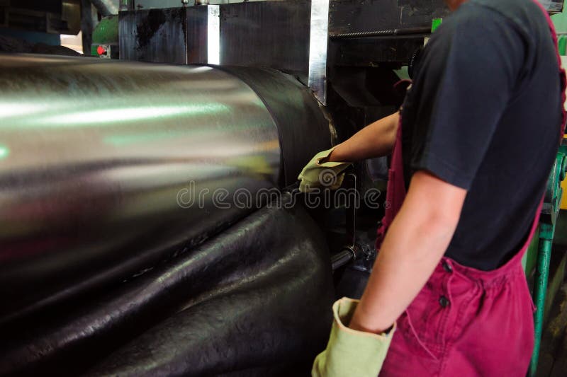 Worker Tests Production at the Rubber Plant Stock Image - Image of auto ...