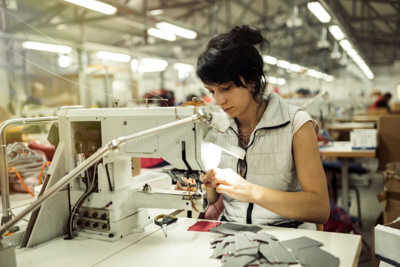 Worker in Textile Industry Sewing Stock Image - Image of designer ...