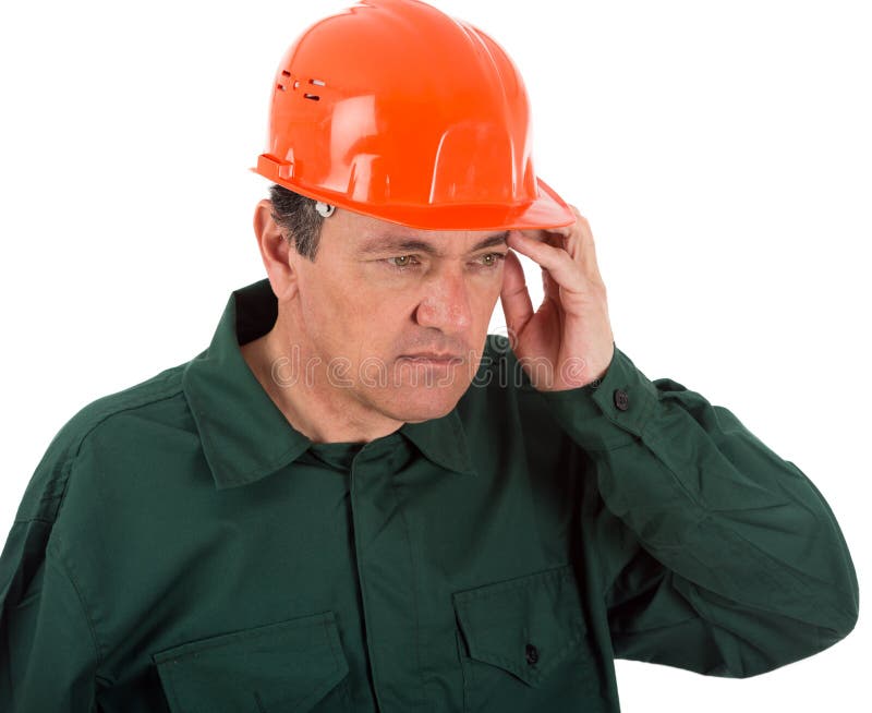 Worker Thinking after Looking at Your Notes Stock Photo - Image of male ...
