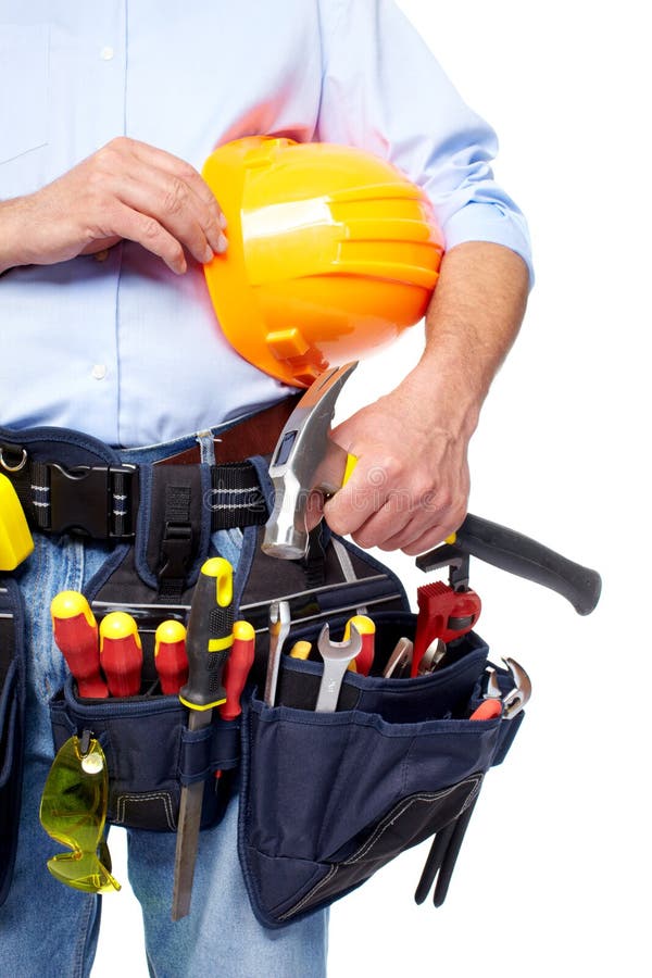 Worker with a tool belt. stock photo. Image of foreman - 35580156