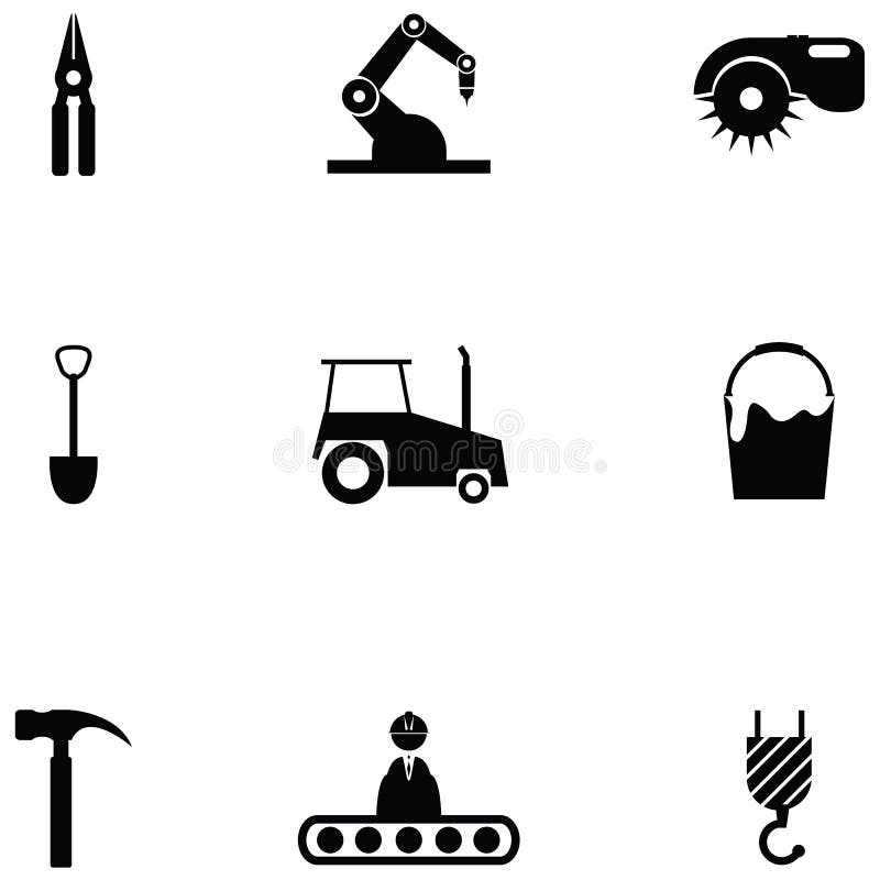 Worker tool icon set stock vector. Illustration of engineering - 120574095