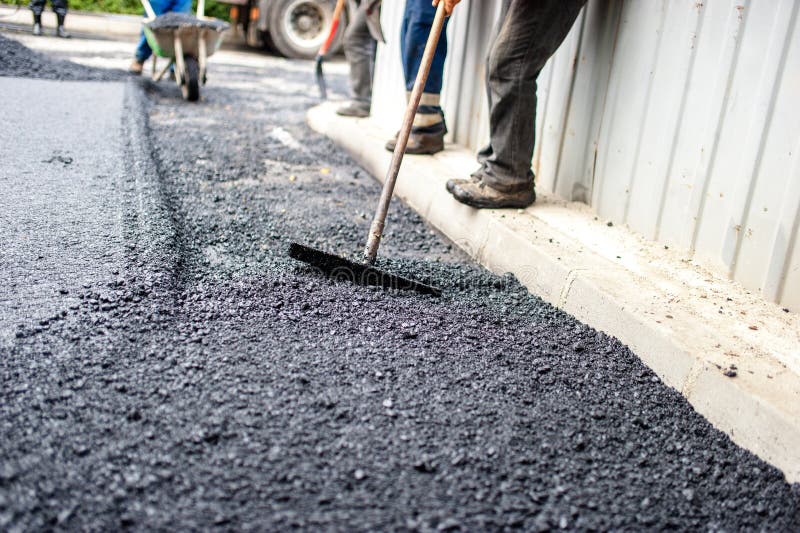 Fresh new asphalt road stock image. Image of surface, transportation ...