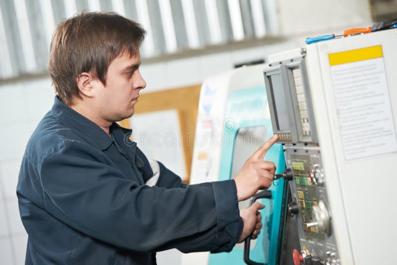 Worker at tool workshop stock image. Image of milling - 26710455