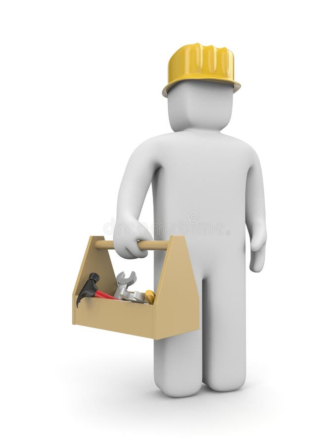 3d Man Inspecting Slip and Fall Workplace Accident Stock Illustration ...