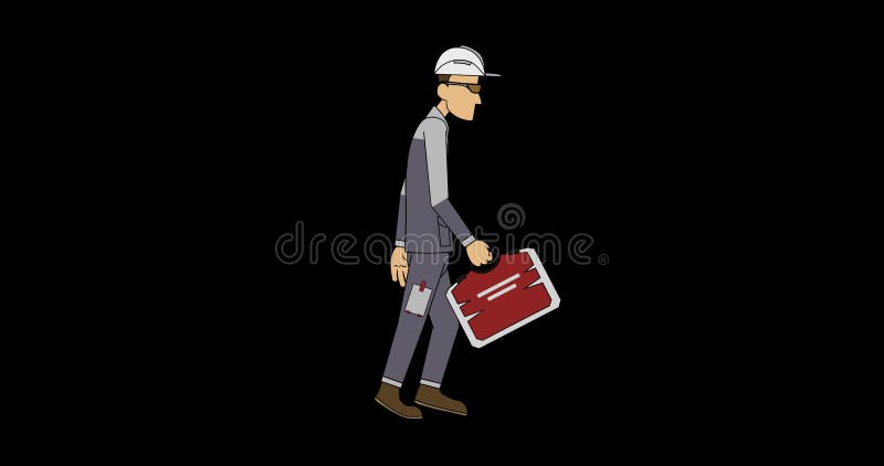 Worker walk cycle. stock video. Video of animation, doctor - 180114079