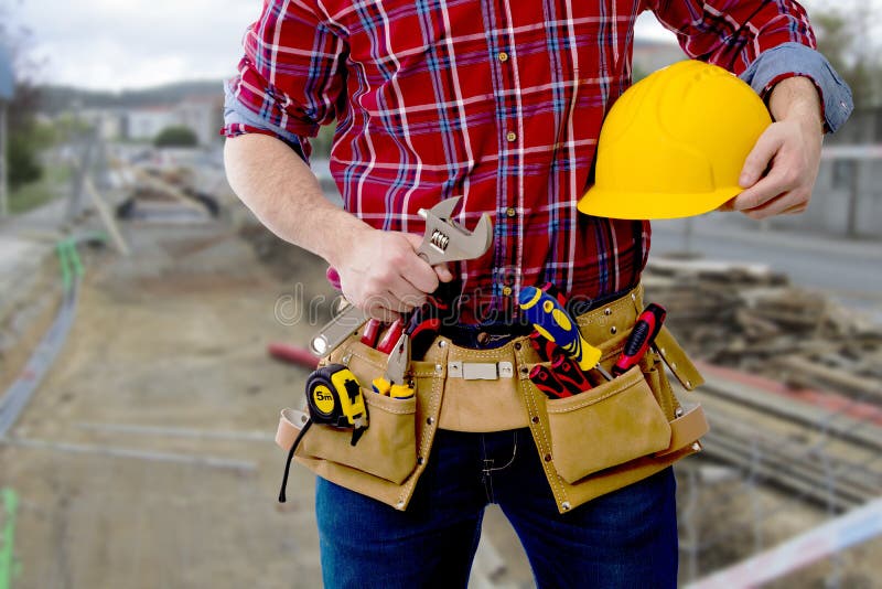 Worker with tools stock photo. Image of helmet, lifestyle - 85808576