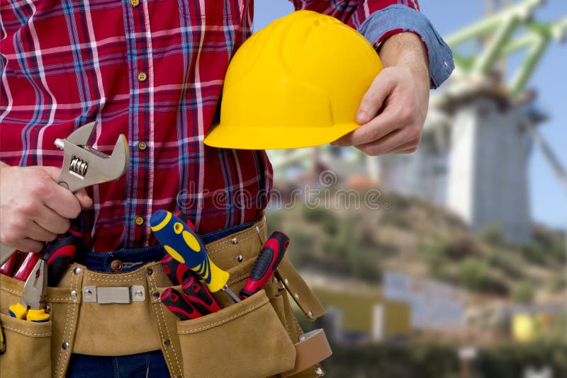 Worker with tools stock image. Image of builder, labor - 85808603