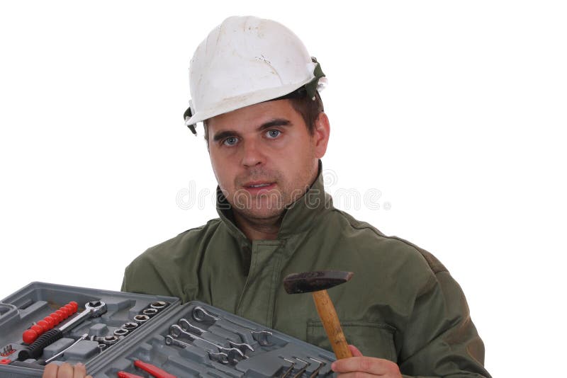 Worker with the tools set stock photo. Image of handy - 21758300