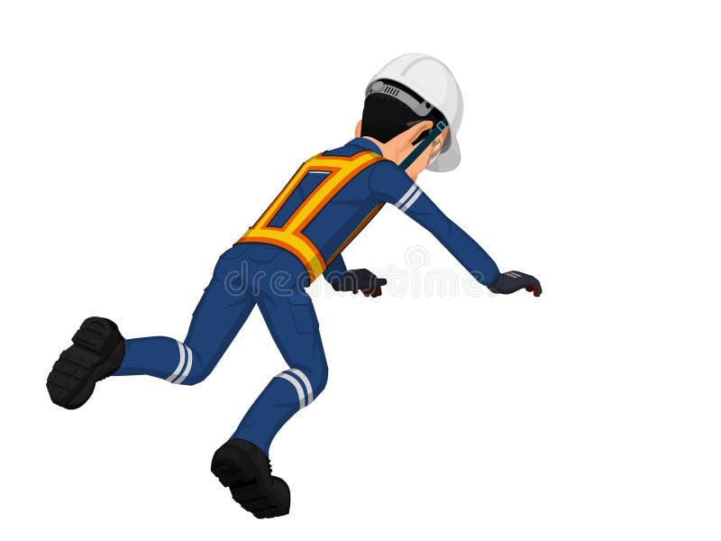 A Worker is Tripping on White Background Stock Vector - Illustration of ...
