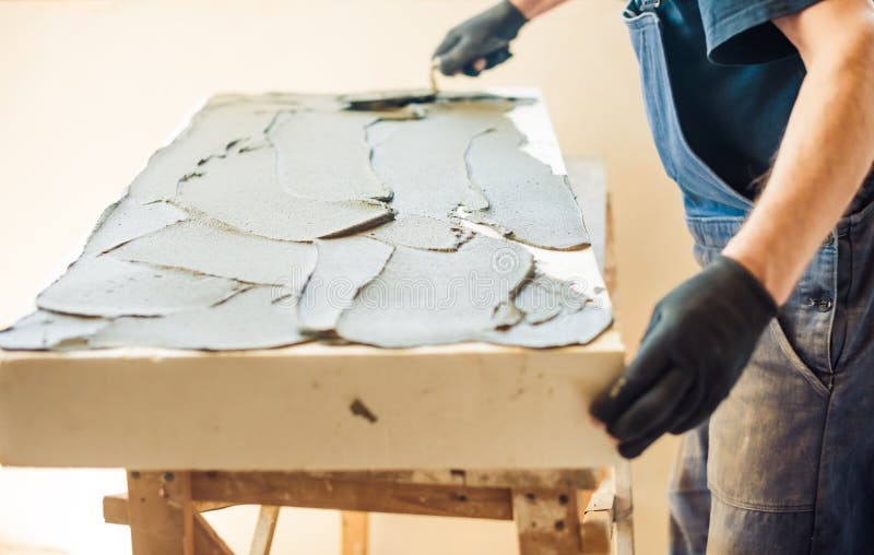 Worker with trowel stock photo. Image of home, trowel - 74234042
