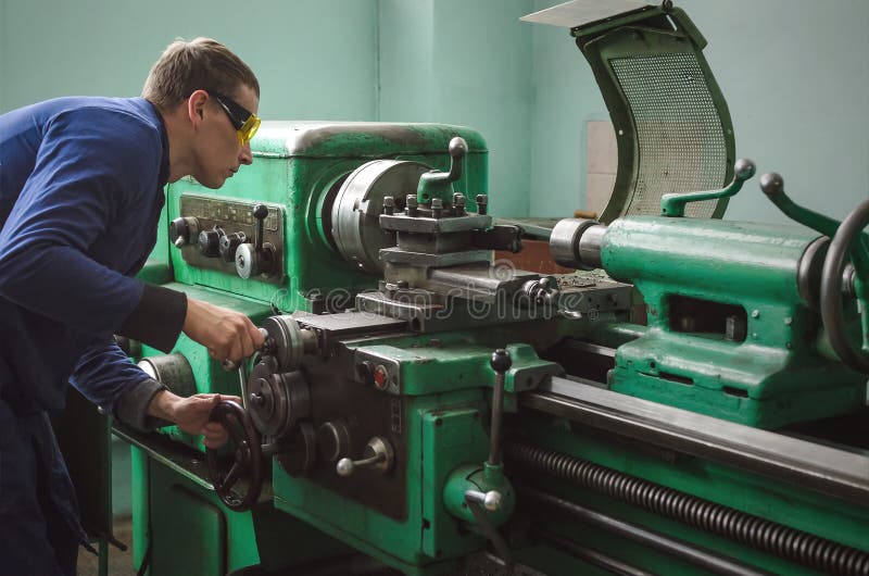 Worker. stock photo. Image of lathe, working, worker - 129465562