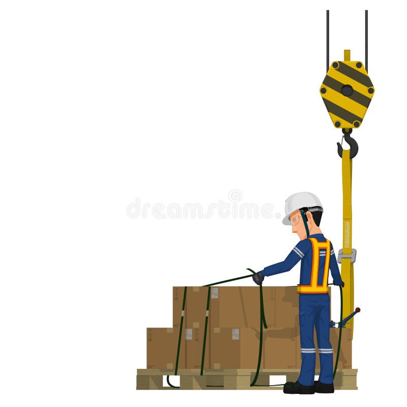 A Worker is Tying the Load for Making Sure that Any Loose Items Will ...
