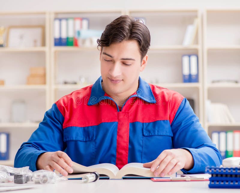 Worker in Uniform Working on Project Stock Photo - Image of employee ...