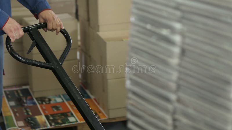Worker Unload Pallets with Notebooks. Stock Footage - Video of handling ...