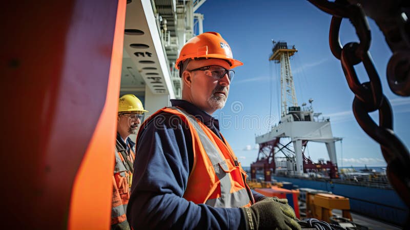 Worker Unloading Shipyard Ship Stock Illustration - Illustration of ...