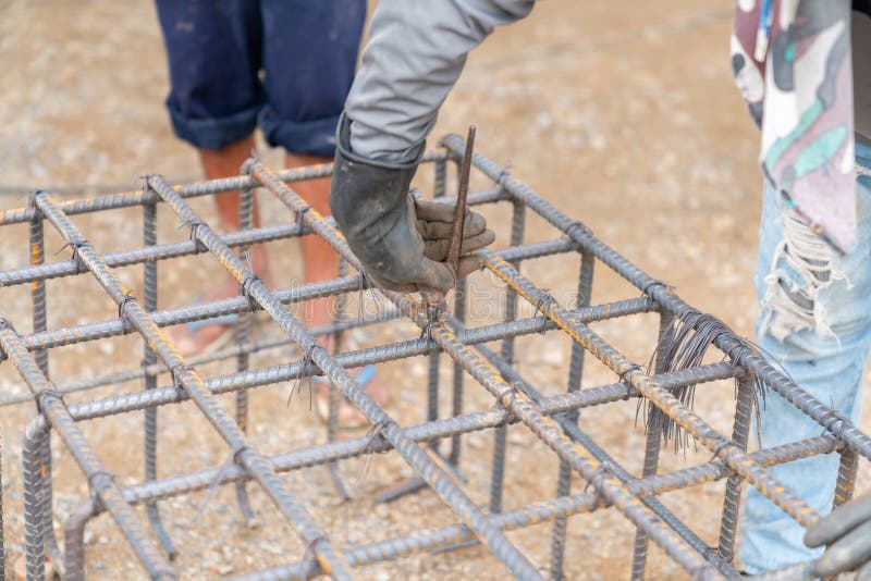 Worker Use Pliers with Deformed Steel Stock Photo - Image of bundle ...