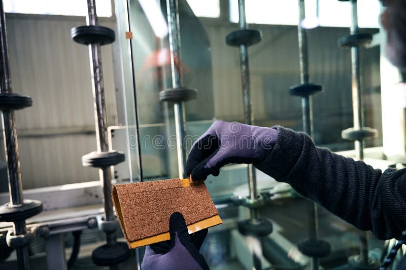 Worker Uses Special Inserts To Transport Double-glazed Windows Stock ...