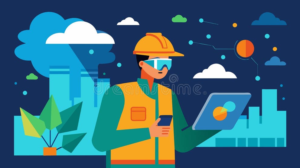 A Worker Using AR To Simulate Different Weather Conditions and Their ...