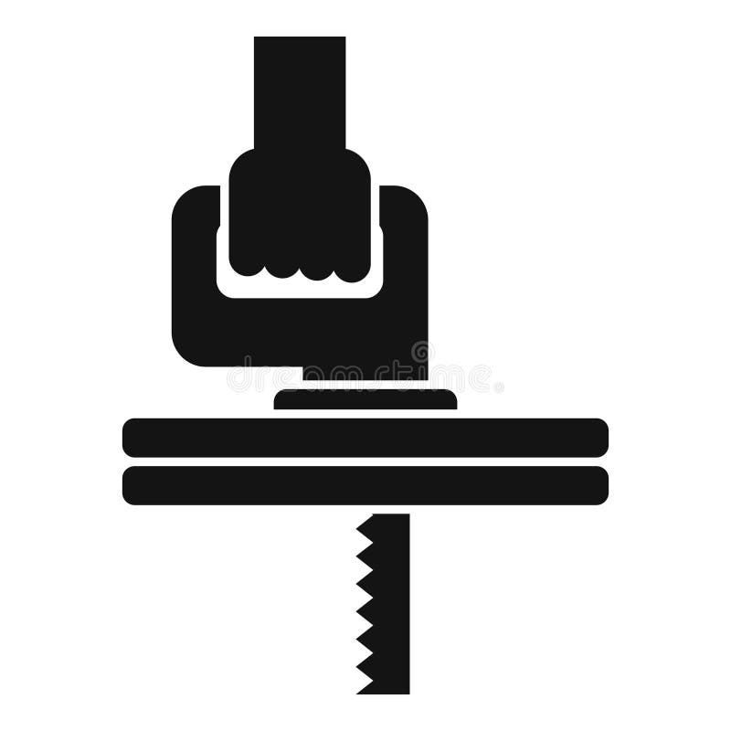 Worker Using Electric Jigsaw Cutting Wood Plank Icon Stock Vector ...