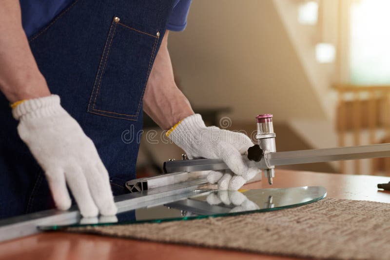 Worker Using Framing Square Stock Image - Image of industry, object ...