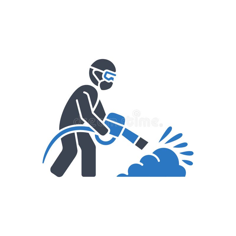 Worker Using Pressure Sprayer Icon Stock Vector - Illustration of dust ...