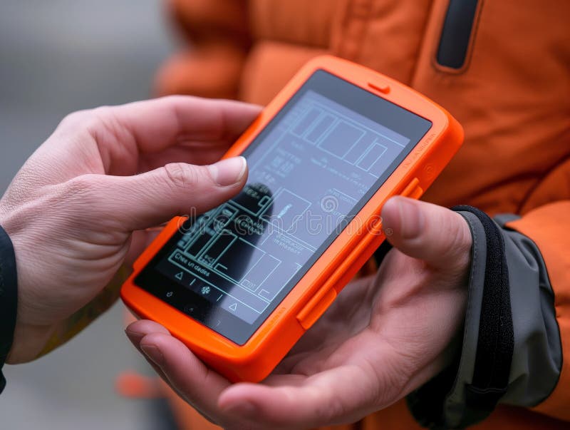 Worker Using Rugged Tablet on Site Stock Photo - Image of building ...