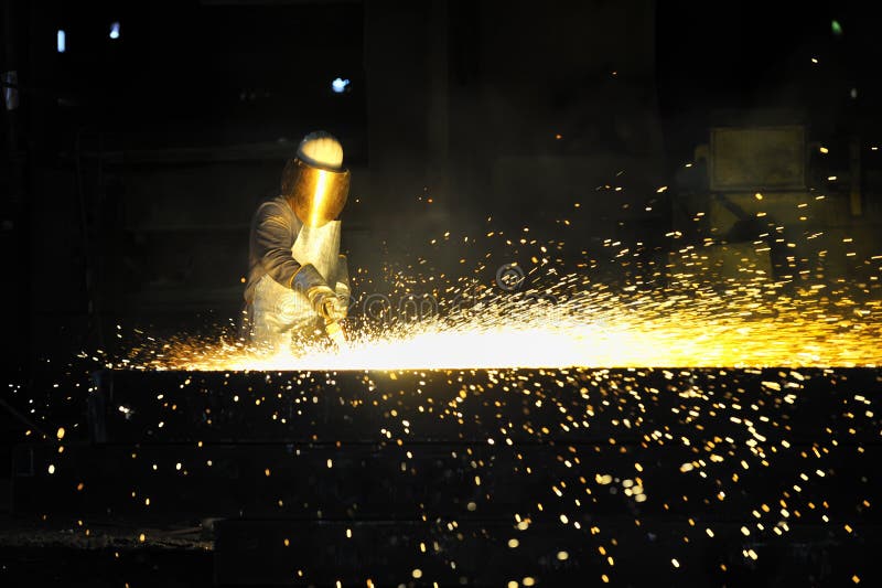 Worker using torch cutter stock image. Image of industry - 36153223