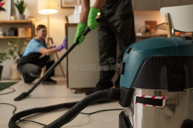 Worker Using Vacuum Cleaner during Housework Stock Image - Image of ...