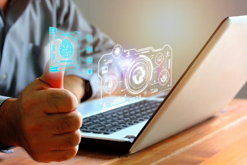 The Worker Verify Identity Scan Finger Print before Access the Data ...