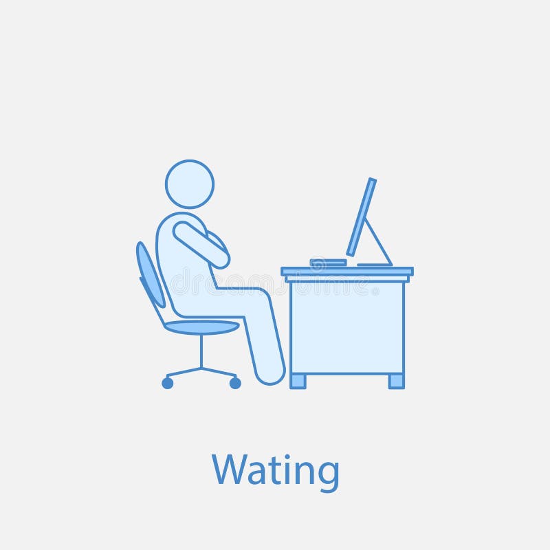 Worker is Waiting 2 Colored Line Icon. Simple Colored Element ...
