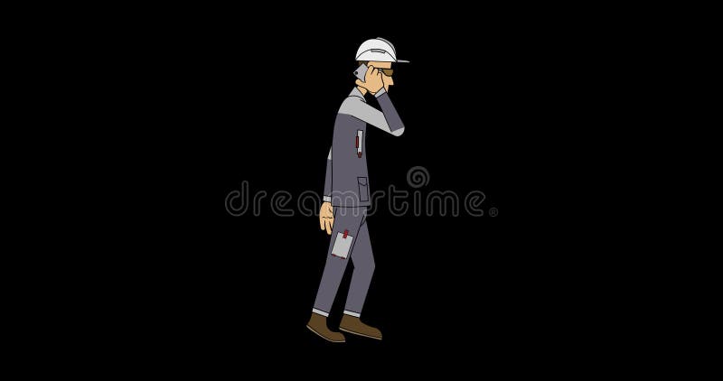 Worker Talking on the Phone Walk Cycle. Stock Footage - Video of work ...