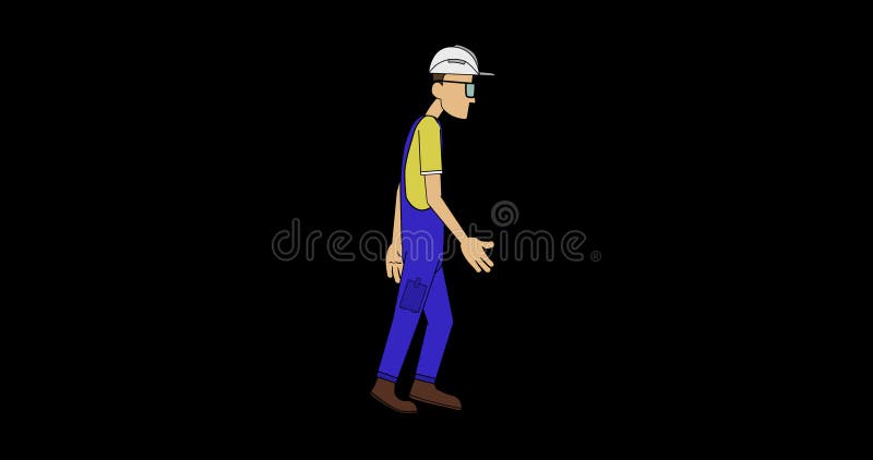 Worker walk cycle. stock video. Video of animation, doctor - 180114079