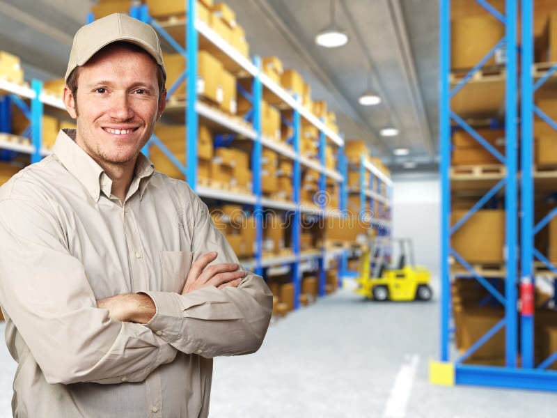 Worker in warehouse stock image. Image of warehouse, storage - 23359443
