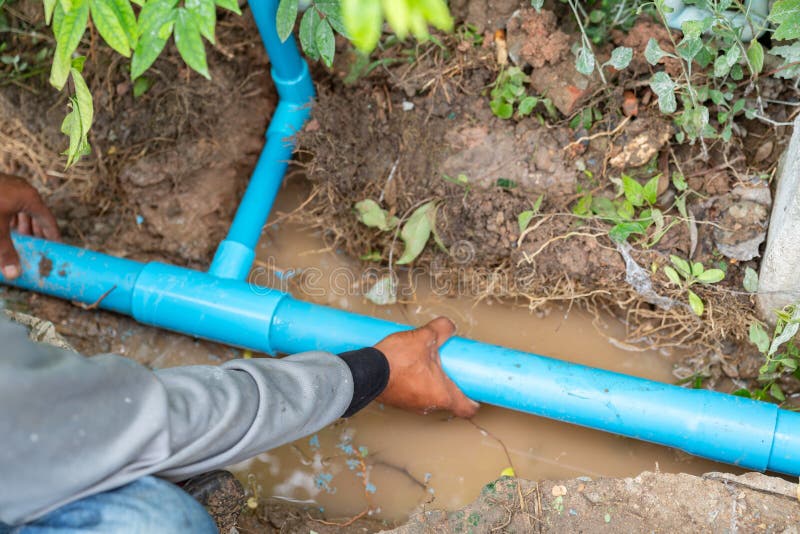 Worker Wear Pvc Pipe Connect 3 Way Joint Stock Photo - Image of ...