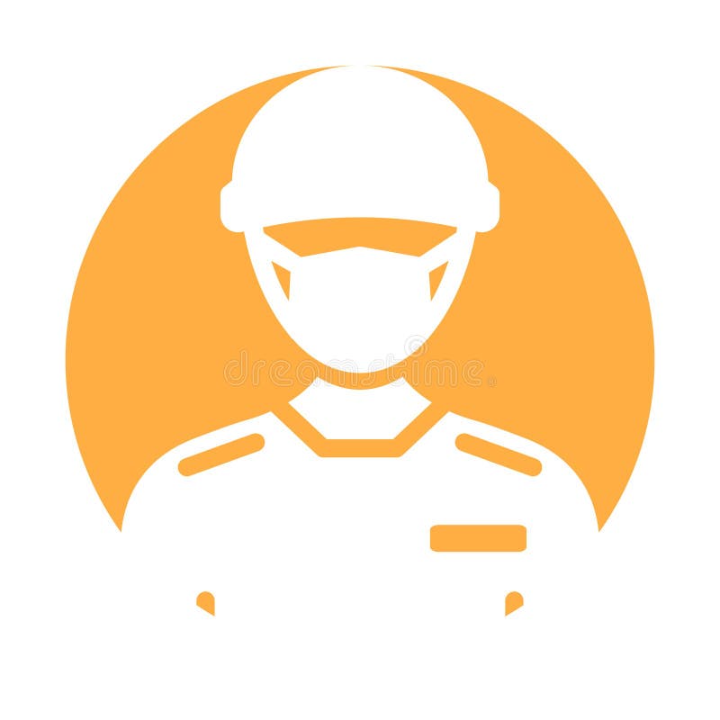 Worker Wearing Mask Vector Icon Which Can Easily Modify or Edit Stock ...