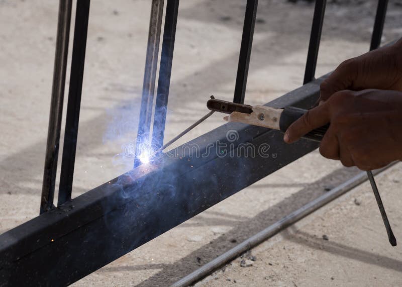 Arc Welding Door Jam stock photo. Image of laboring, flame - 7316784