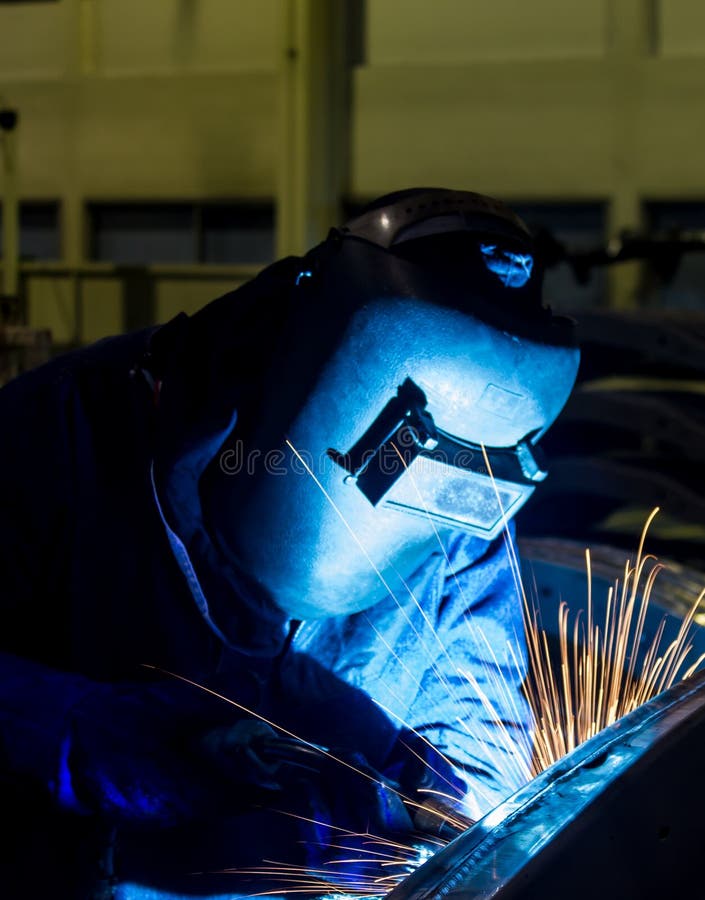 Worker welding stock photo. Image of industrial, prefabricate - 57043990