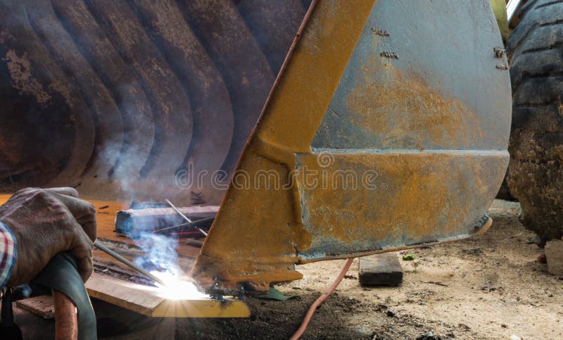 Worker welding stock photo. Image of equipment, manufacture - 98296624