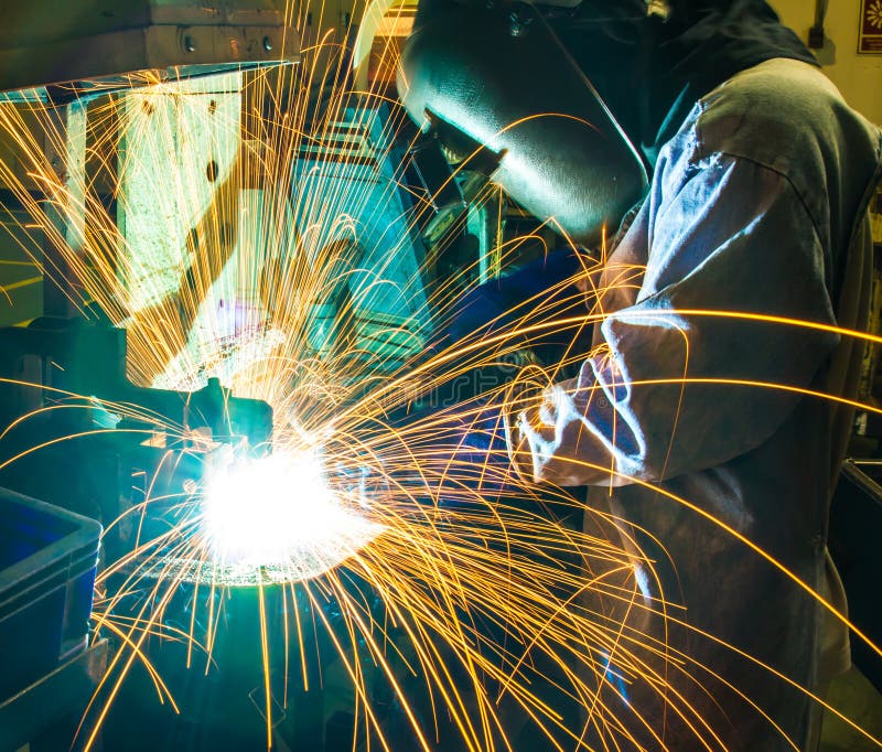 Worker welding metal stock photo. Image of improvisation - 63329202
