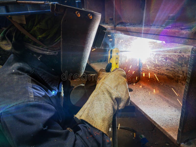 Welding Pieces Of Iron Electrodes Stock Image - Image of manufacturing ...