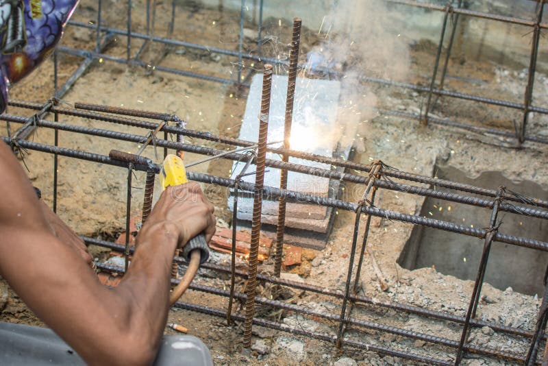 Worker Welding Steel Structure Stock Photo - Image of proletarian ...