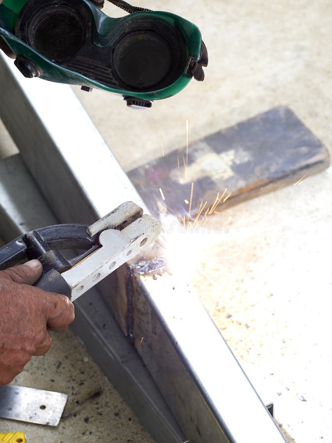 Workers Weld the Iron Together Stock Image - Image of fabrication ...