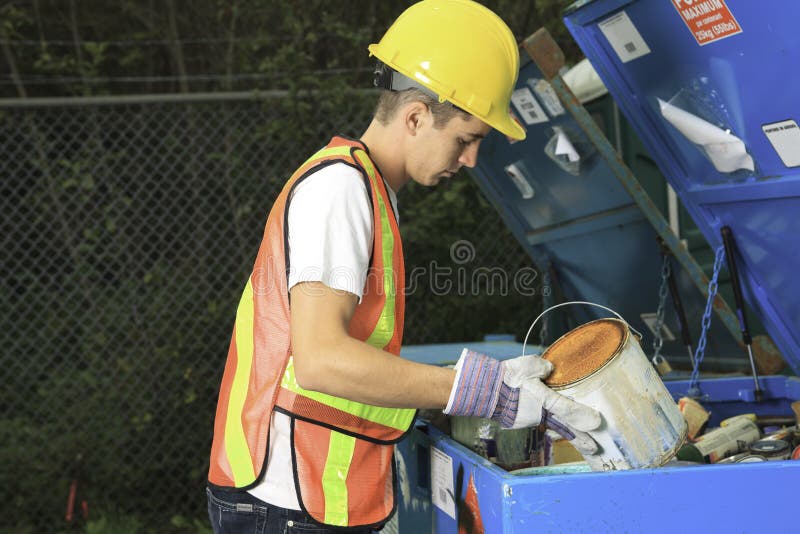 A Worker Who Recycling Thing on Recycle Center Stock Image - Image of ...
