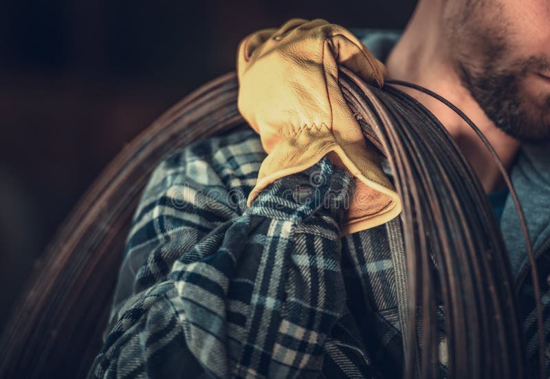 Worker with the Wire stock image. Image of technology - 133110021