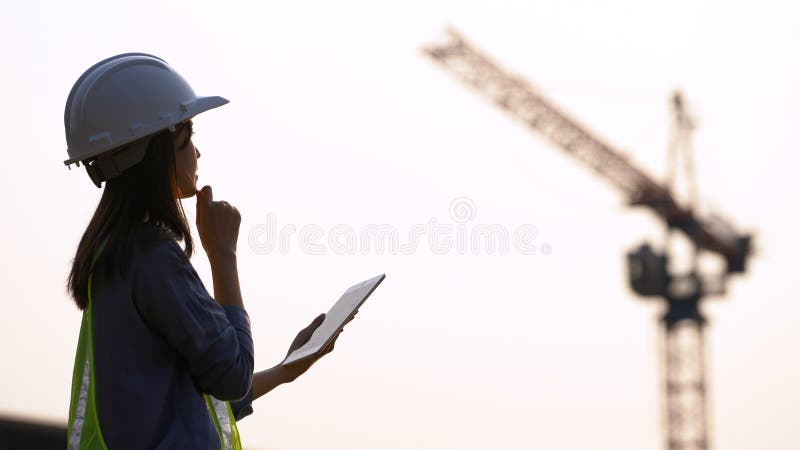 Worker Woman Checking and Control Loading Containers Box from Cargo ...