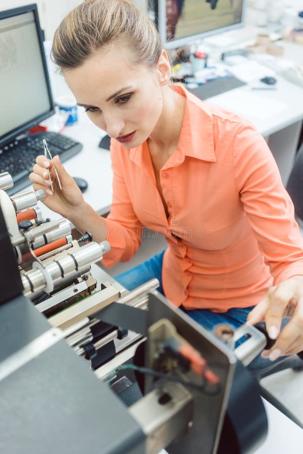 Diligent Worker in Factory Working on Wood Stock Image - Image of maker ...